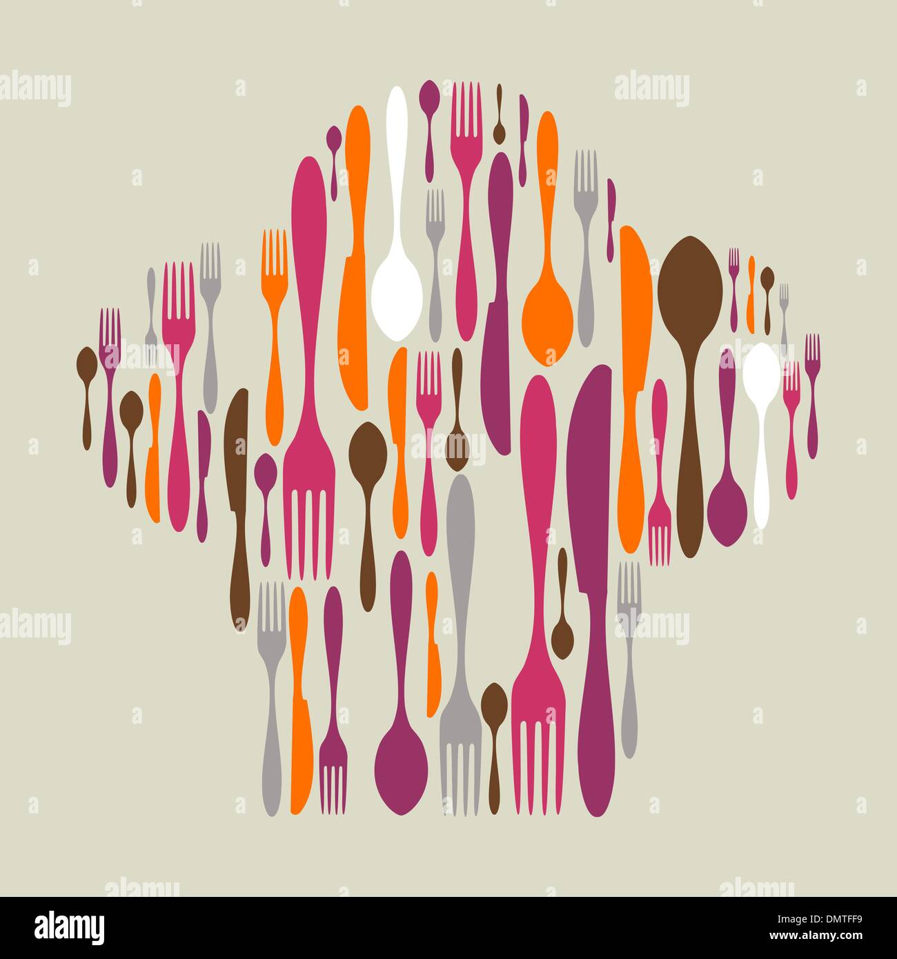 Cutlery icon set in chef hat shape Stock Vector Image & Art - Alamy