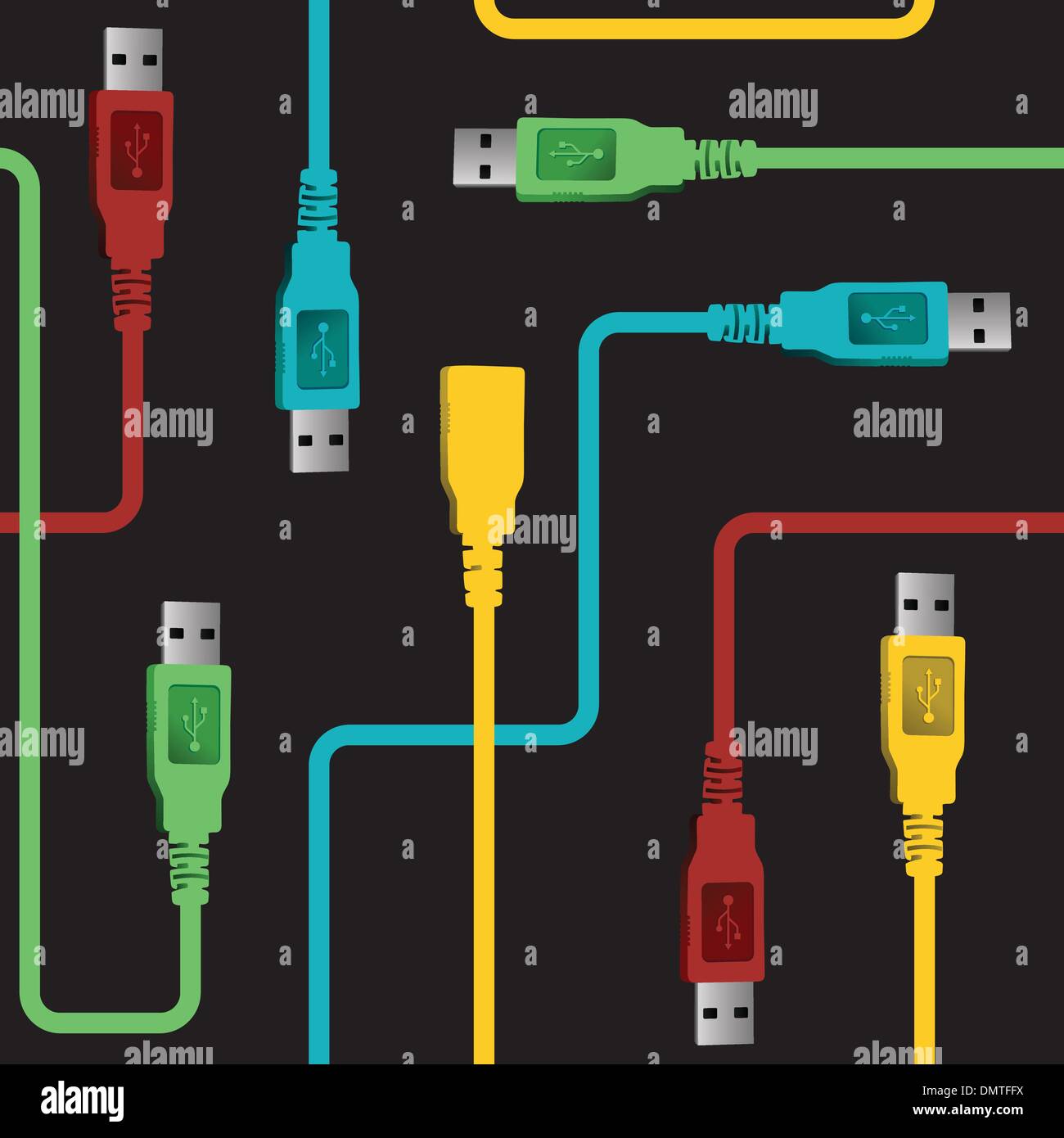 USB wire communication pattern Stock Vector Image & Art - Alamy