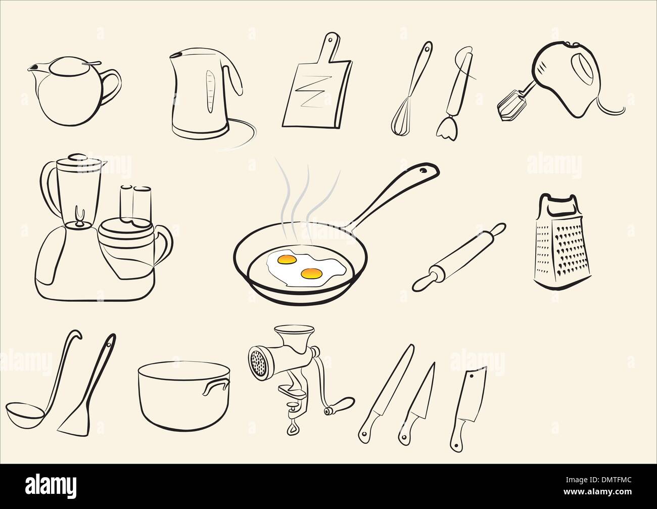 Kitchen equipment vector vectors hi-res stock photography and images ...
