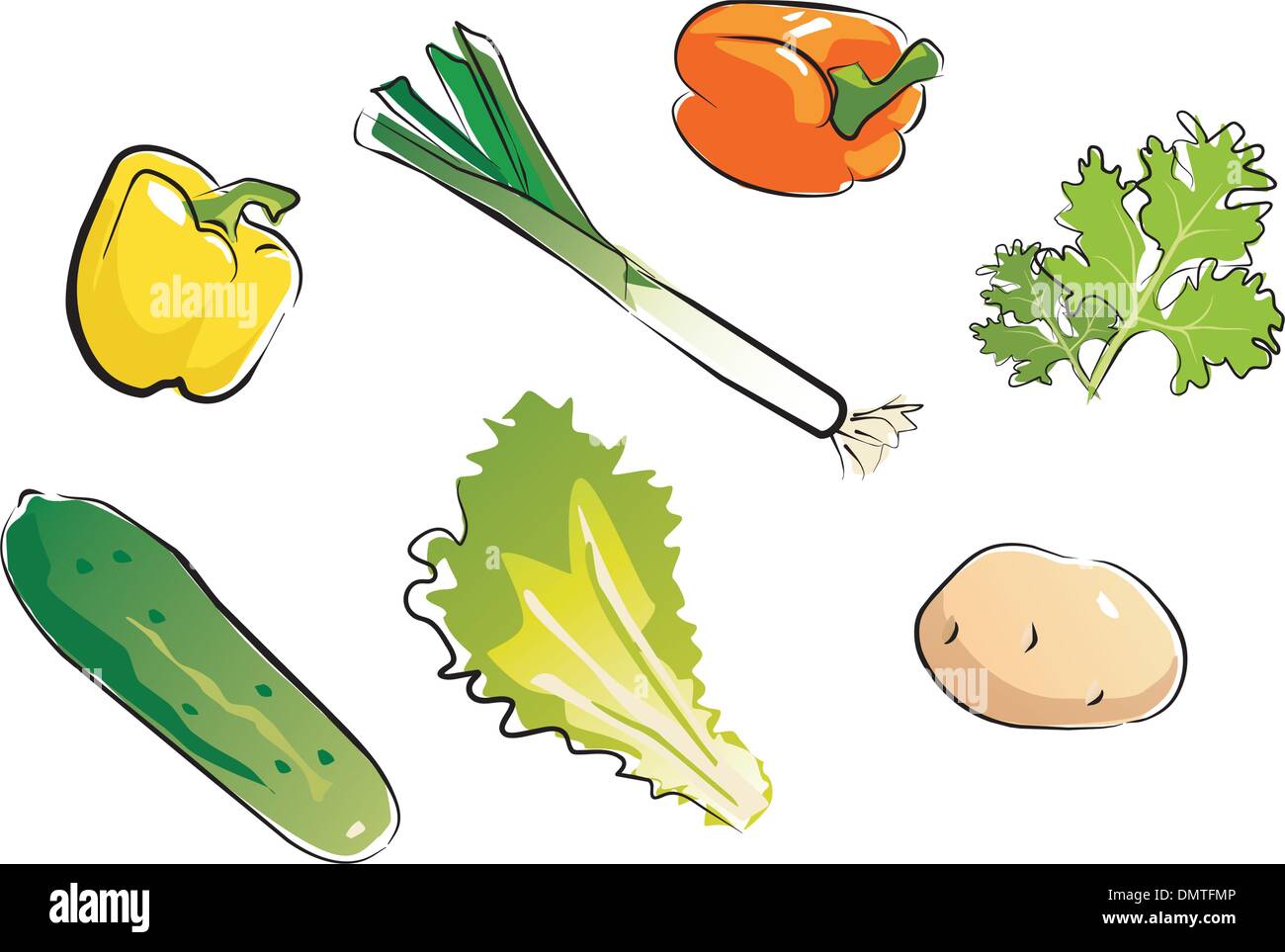 Green yellow vegetables Stock Vector Images - Alamy