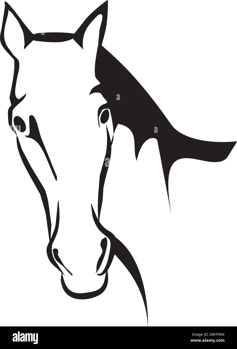 White horse head portrait Stock Vector Images - Alamy