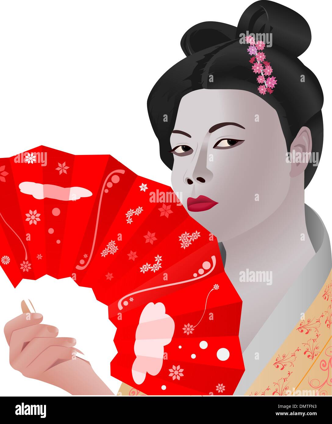 Japanese girl holding fan hi-res stock photography and images - Alamy