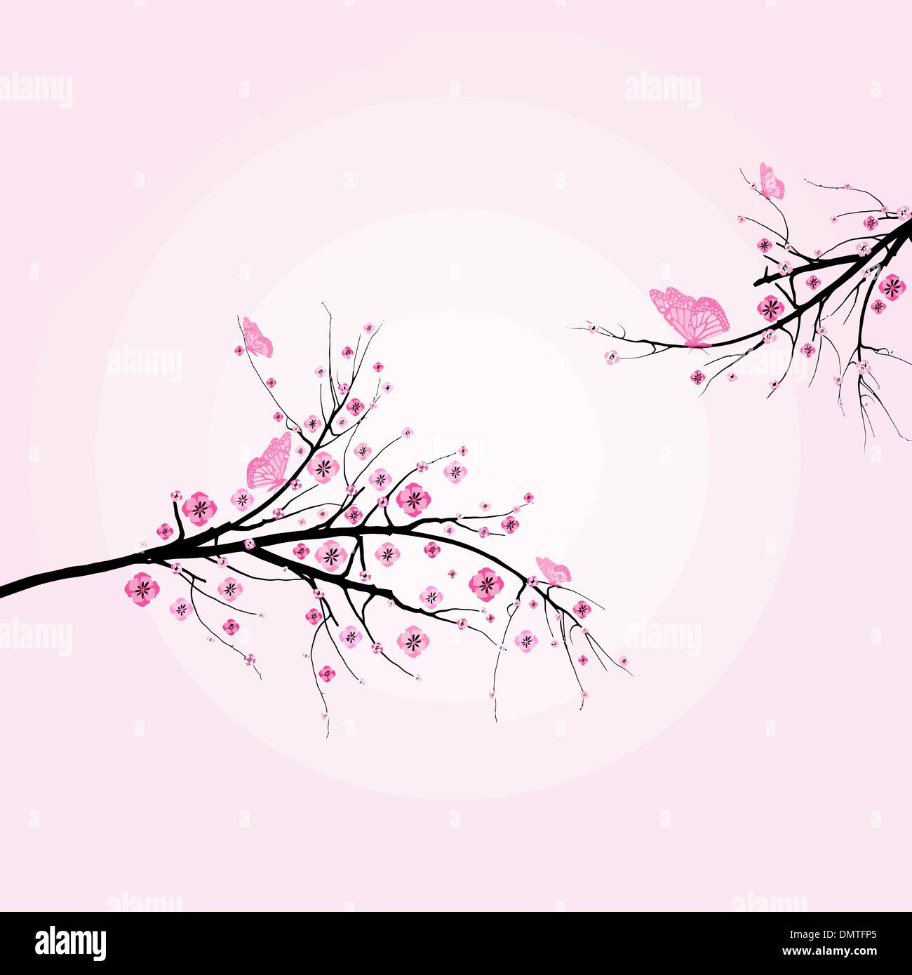 Cherry tree silhouette vector image hi-res stock photography and images ...