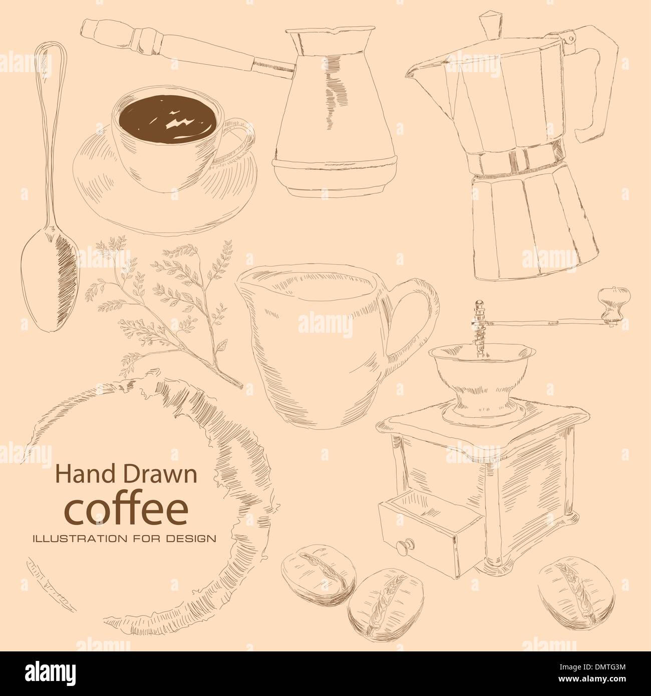 Coffee - hand drawn Stock Vector Image & Art - Alamy