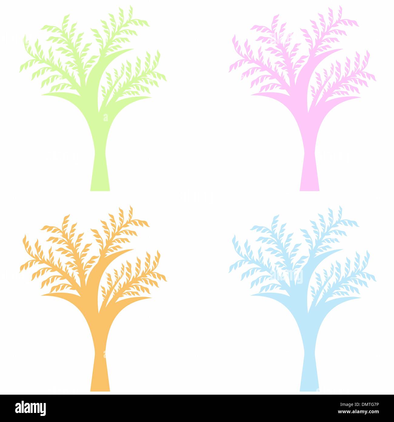 Blue trees art Stock Vector Images - Alamy