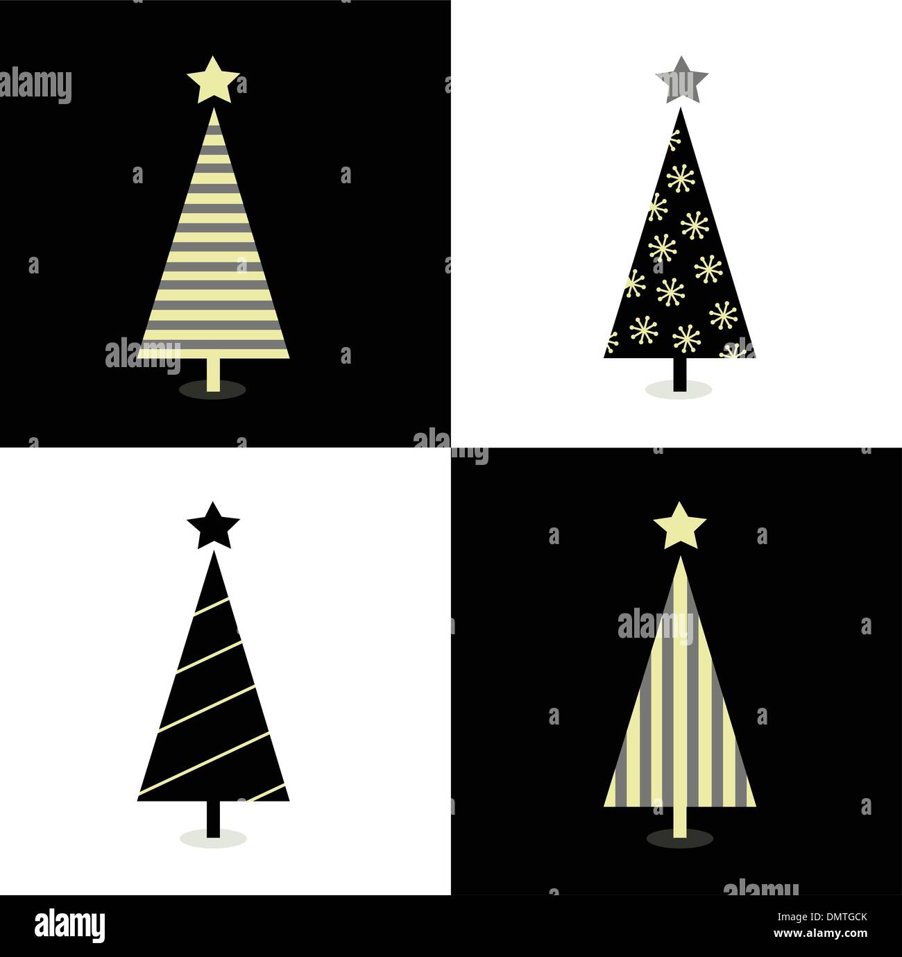 Black line christmas trees Stock Vector Images - Alamy