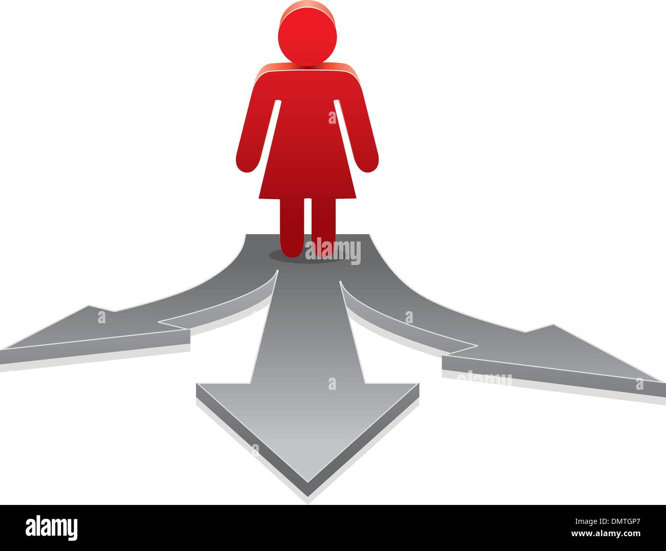 vector woman making a choice on crossroads Stock Vector Image & Art - Alamy