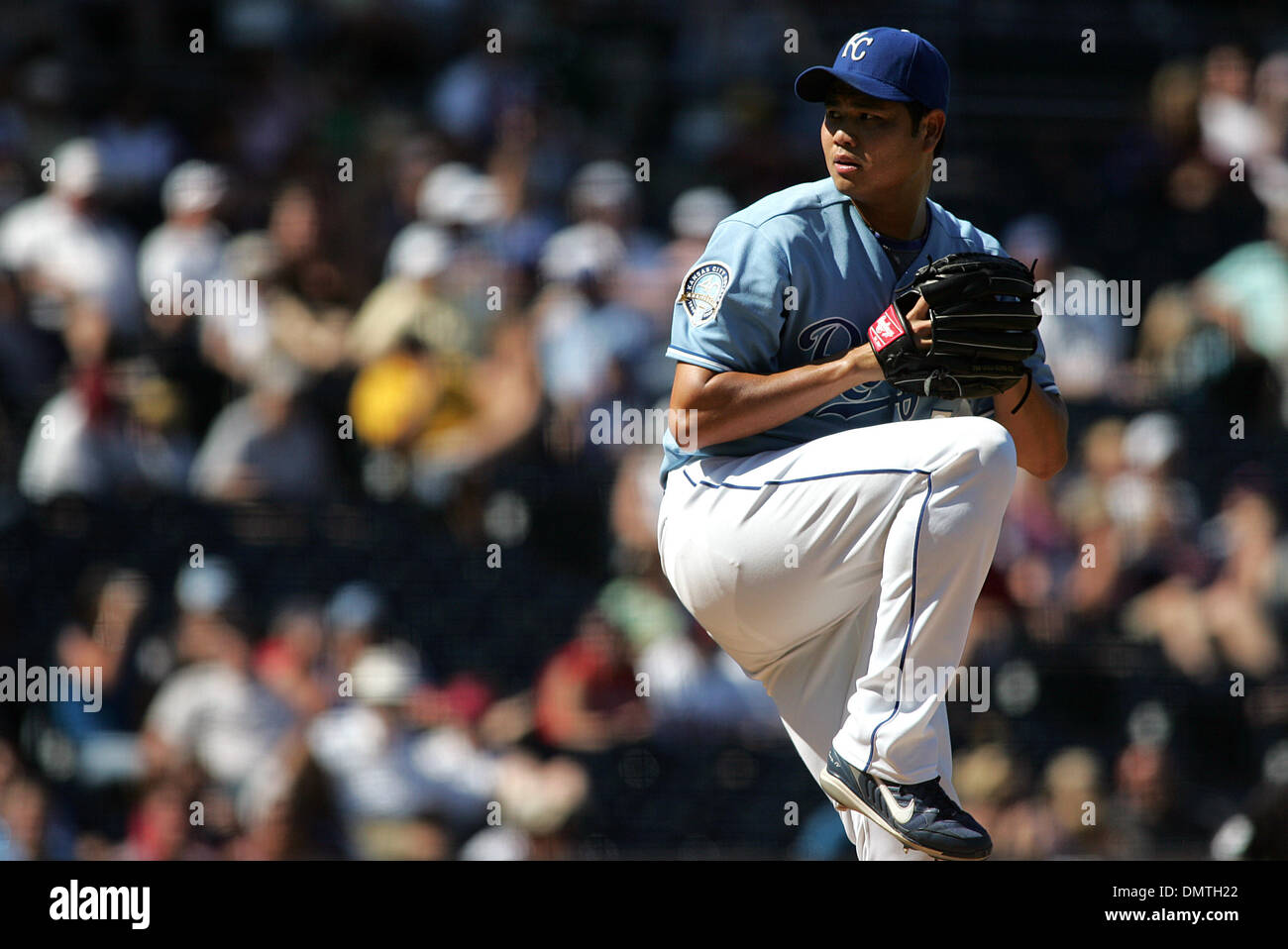 Kansas City Royals relief pitcher Bruce Chen pitches during the Twins ...