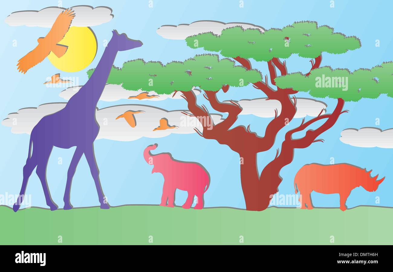 vector paper animals in africa Stock Vector Image & Art - Alamy