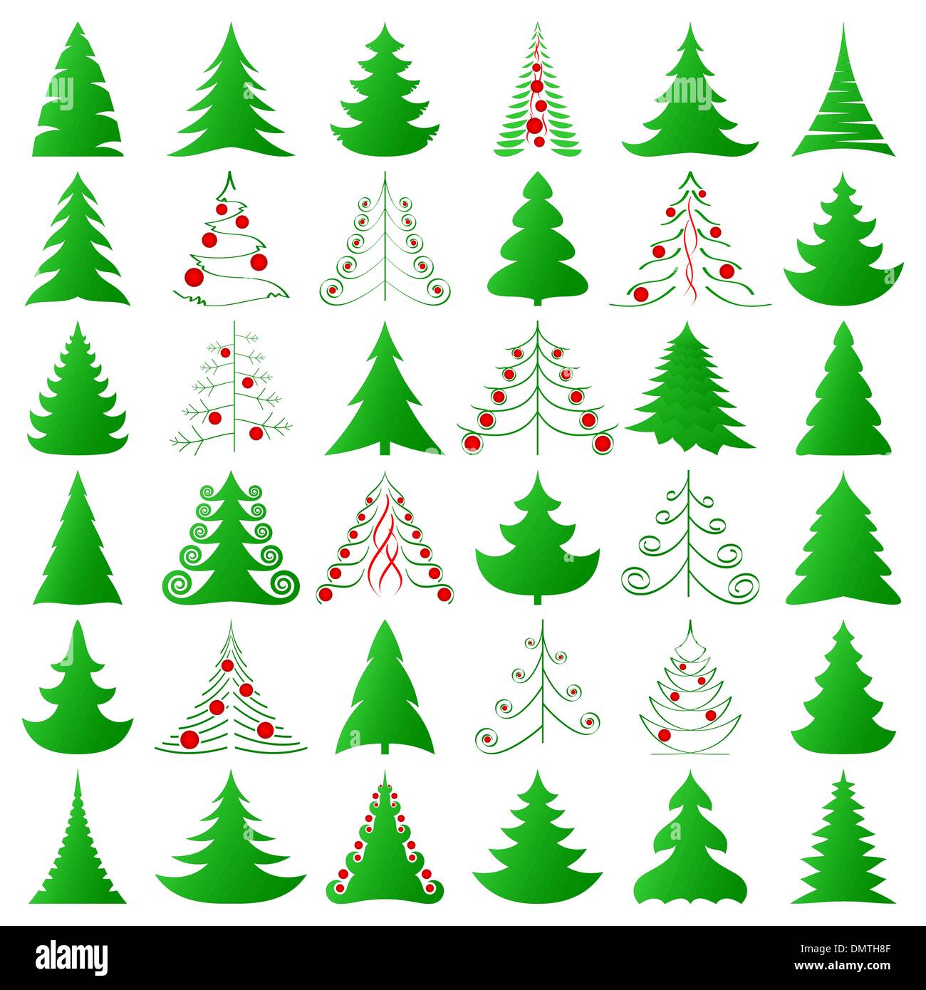 Set festive christmas trees Stock Vector Images - Alamy