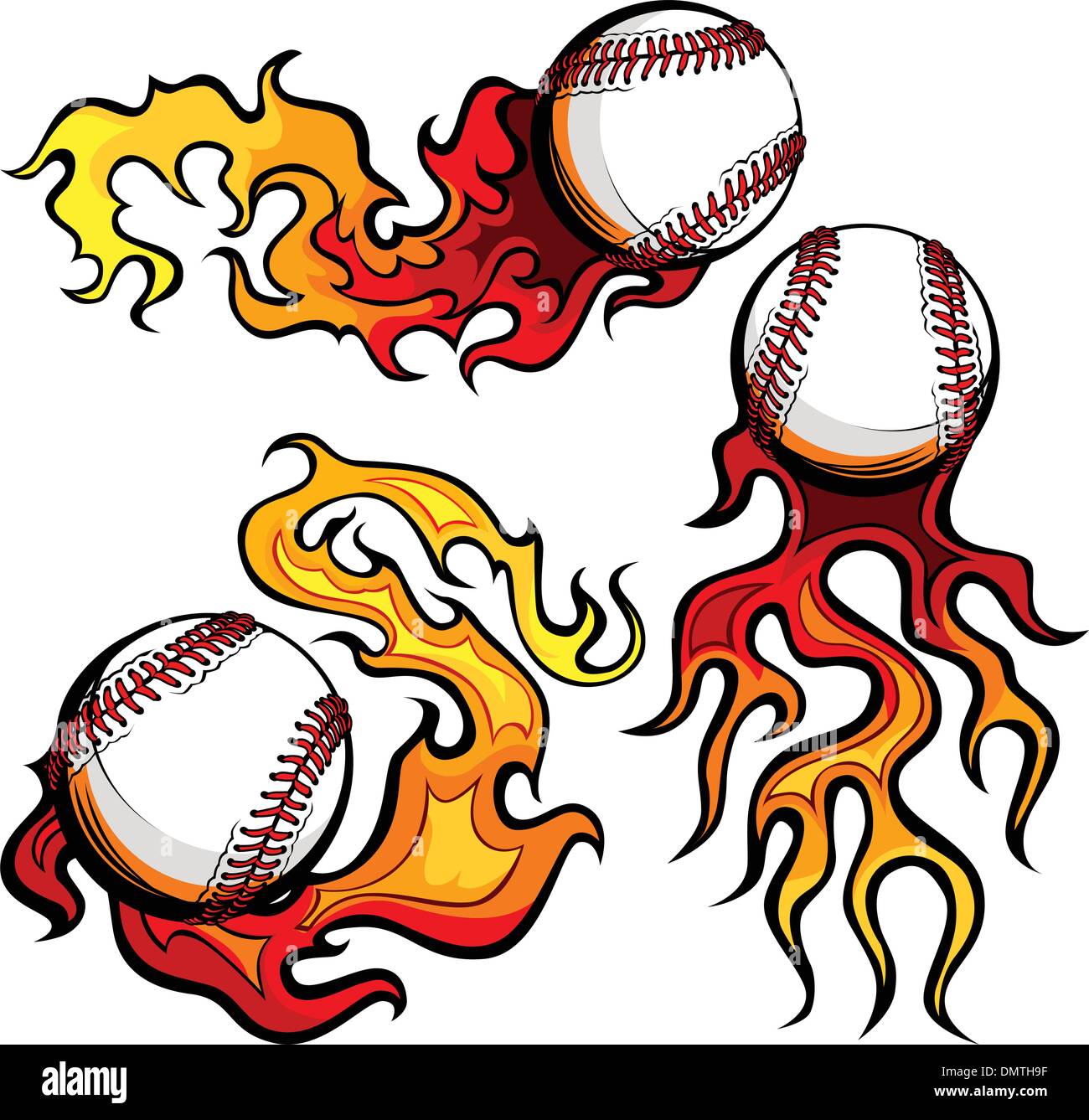 Baseballs with Flames Vector Images Stock Vector Image & Art - Alamy