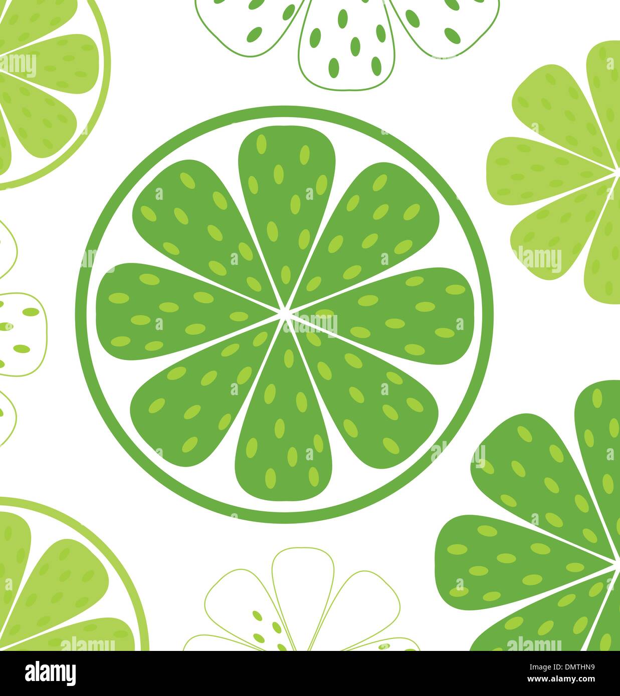 Lime slices pattern or background - green & white Stock Vector Image ...
