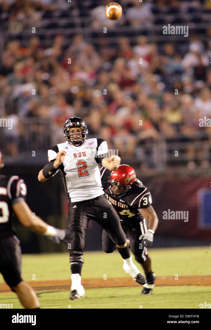 Southern Utah's quarterback Cade Cooper gets off a pass before Aztec's ...
