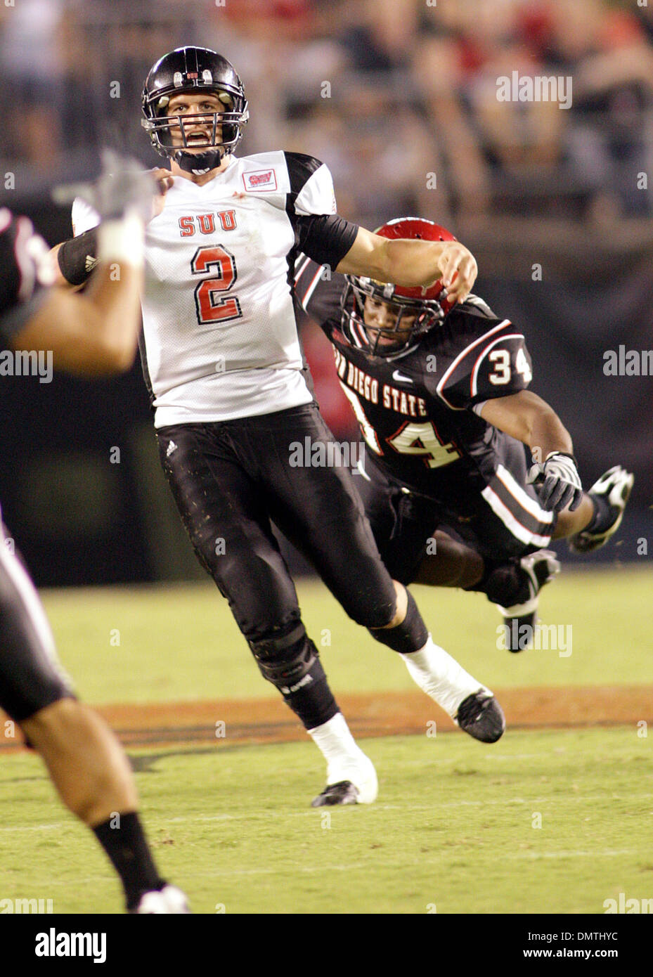 Southern Utah's quarterback Cade Cooper gets off a pass before Aztec's ...