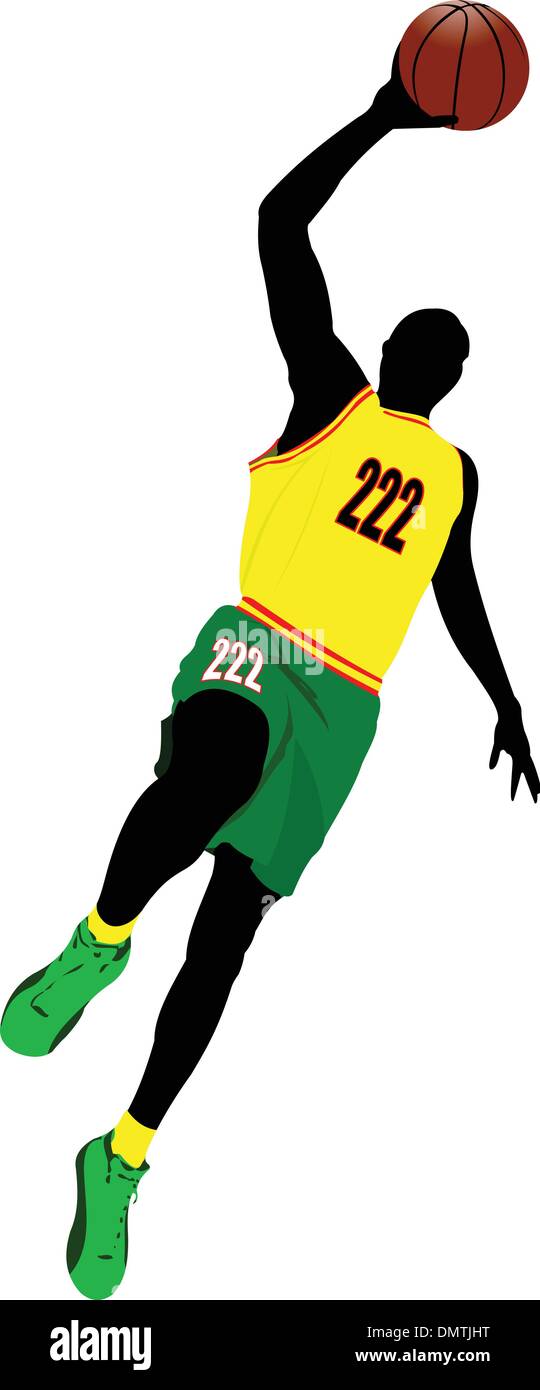 Basketball players. Colored Vector illustration for designers Stock ...