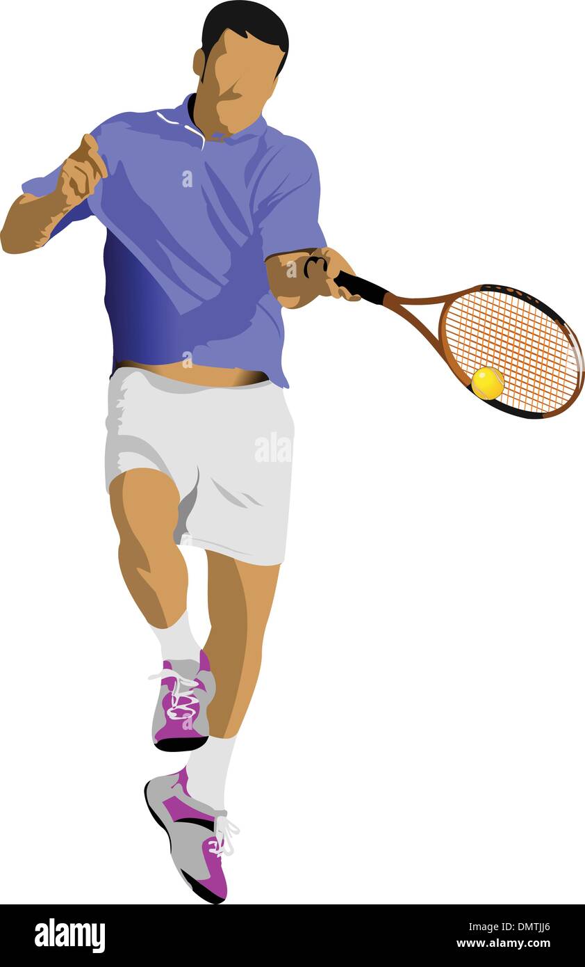 Tennis player. Colored Vector illustration for designers Stock Vector ...