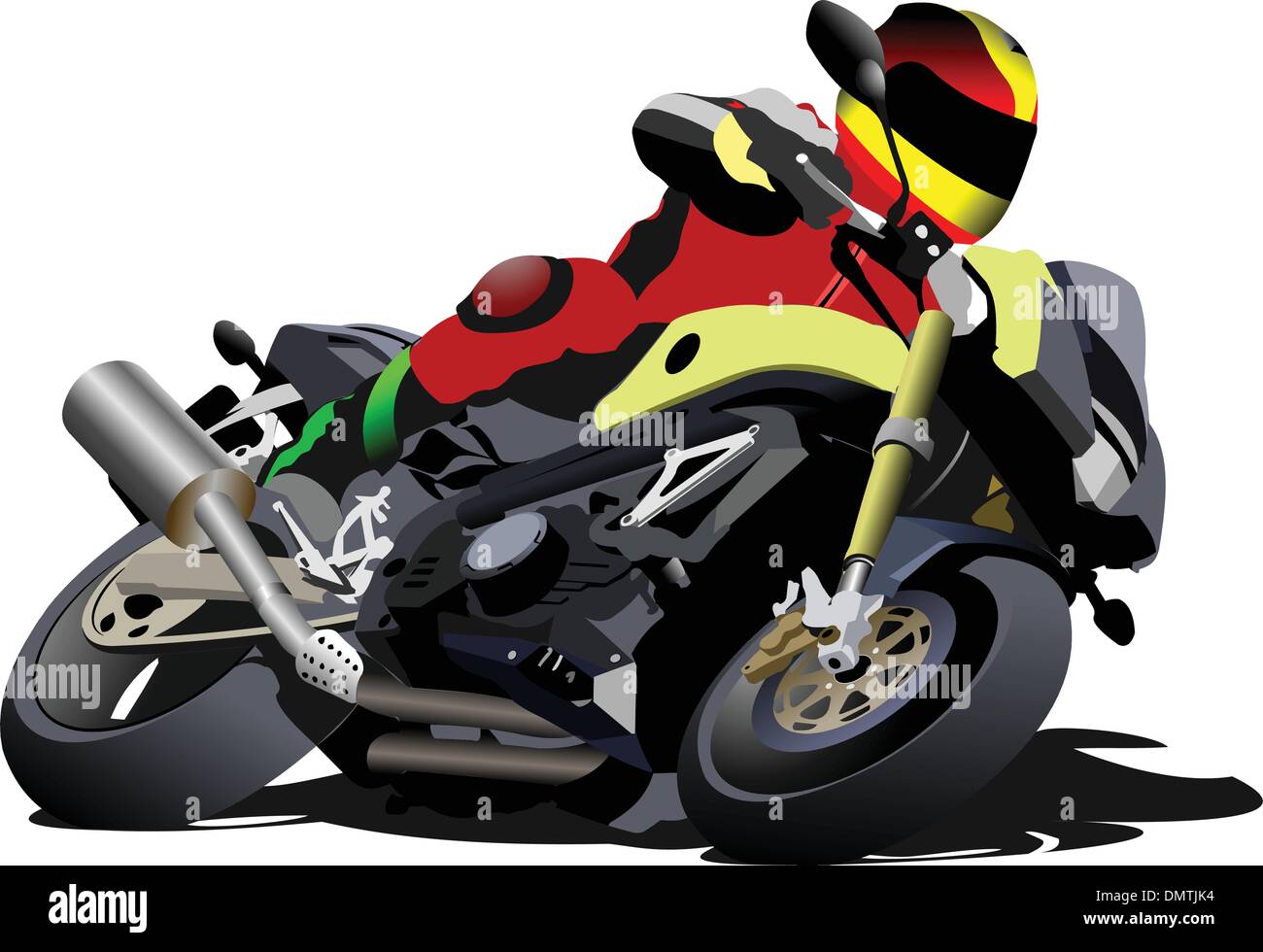 Motorcycle on road biker vector hi-res stock photography and images - Alamy