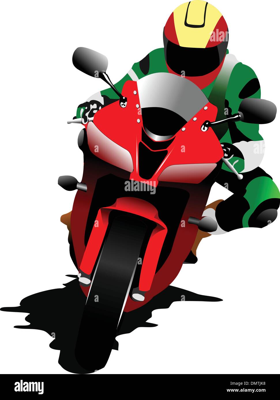 Biker on the road. Vector illustration Stock Vector Image & Art - Alamy