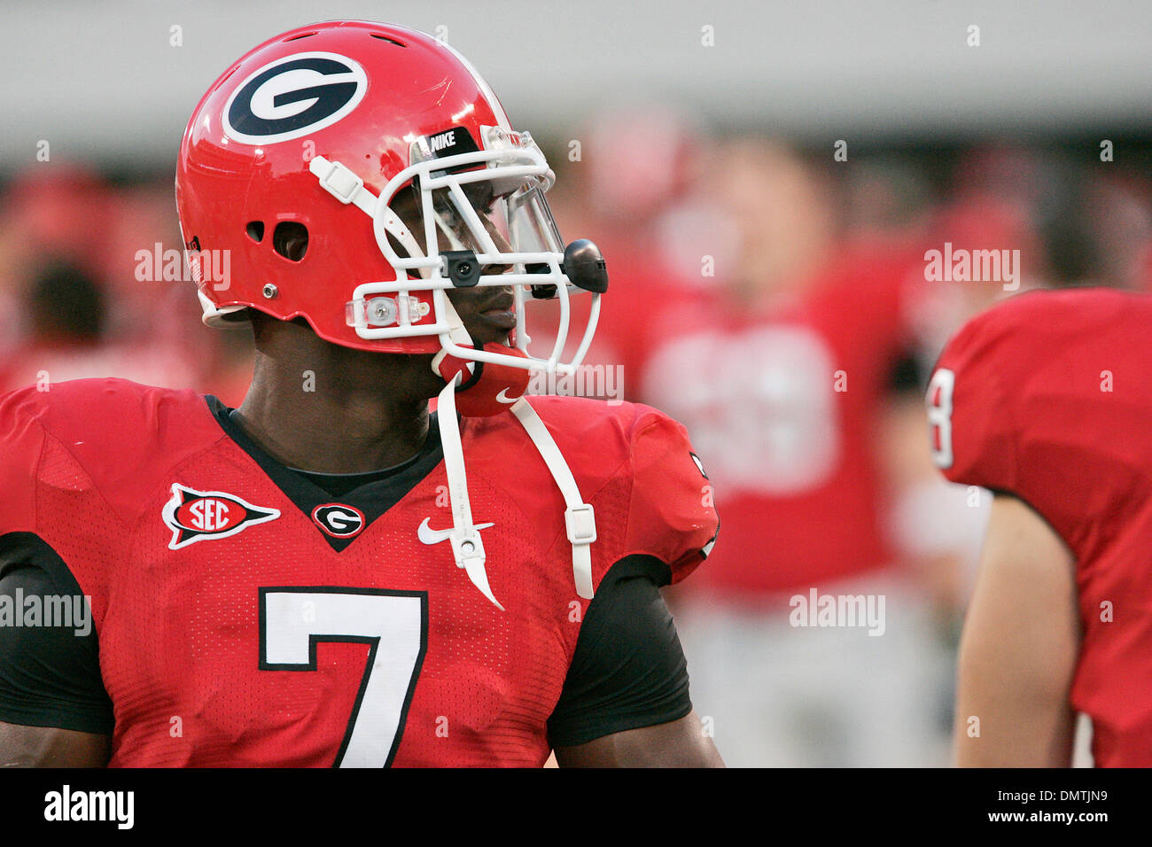 Georgia tight end Orson Charles (7) looks on to the crowd after a 20-13 ...