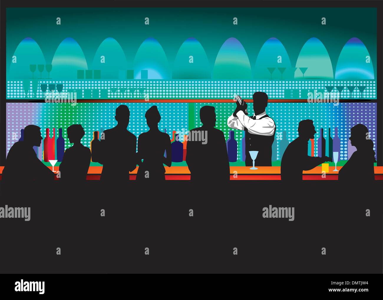 Night bar Stock Vector Images - Alamy