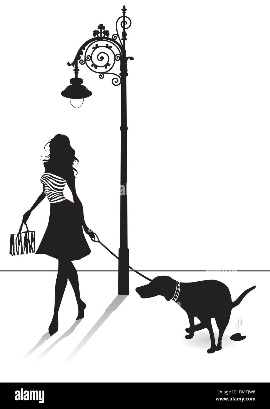 Dog on the street Stock Vector Image & Art - Alamy