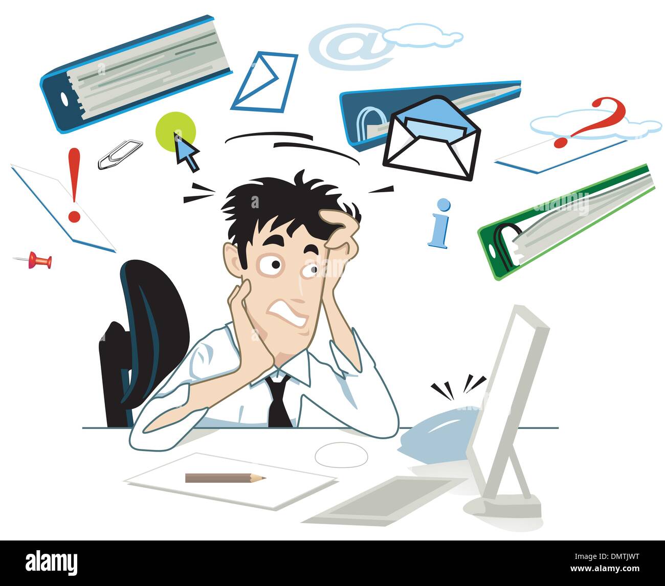 Stress office desk Cut Out Stock Images & Pictures - Alamy