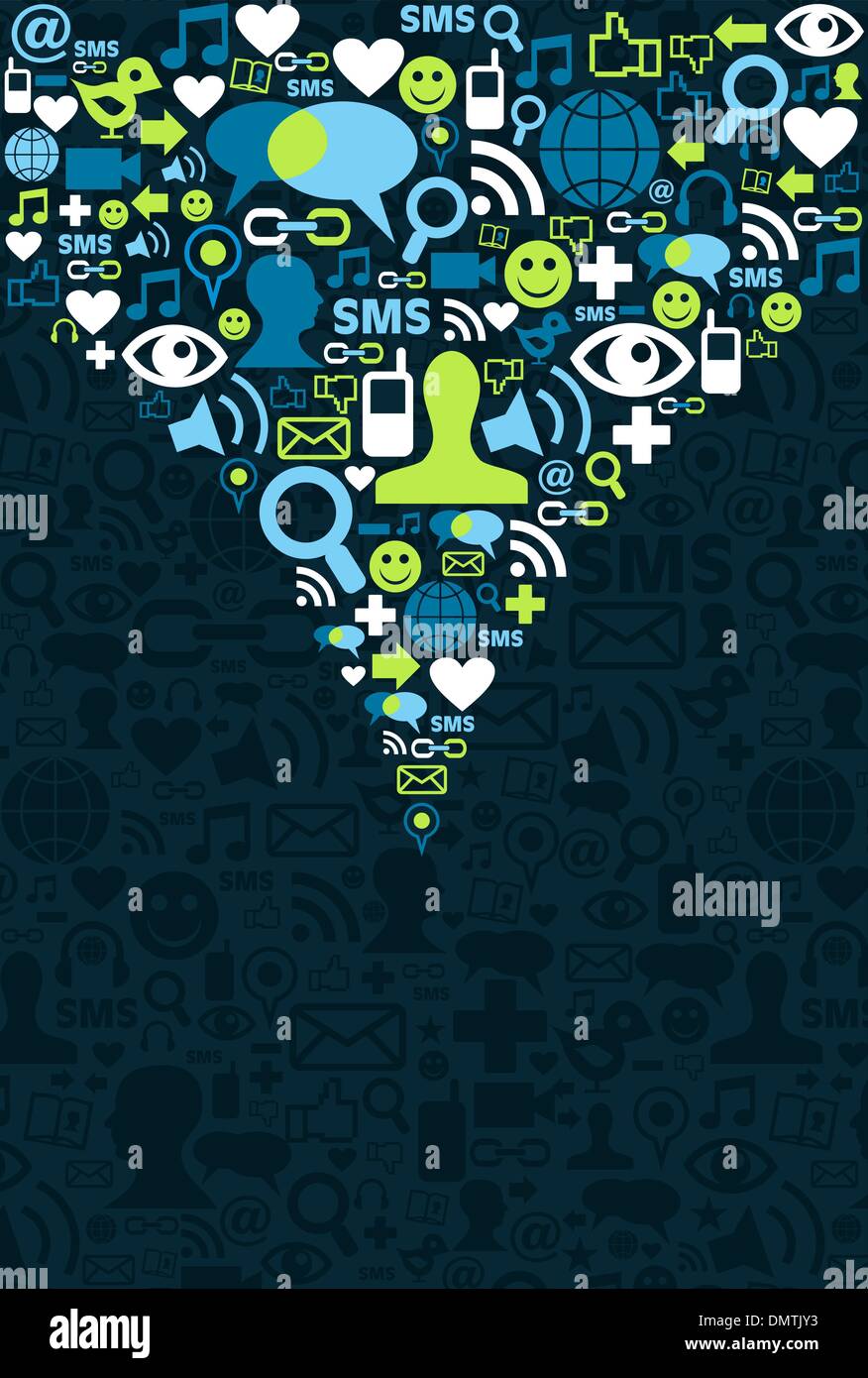 Social media brain communication splash Stock Vector Image & Art - Alamy