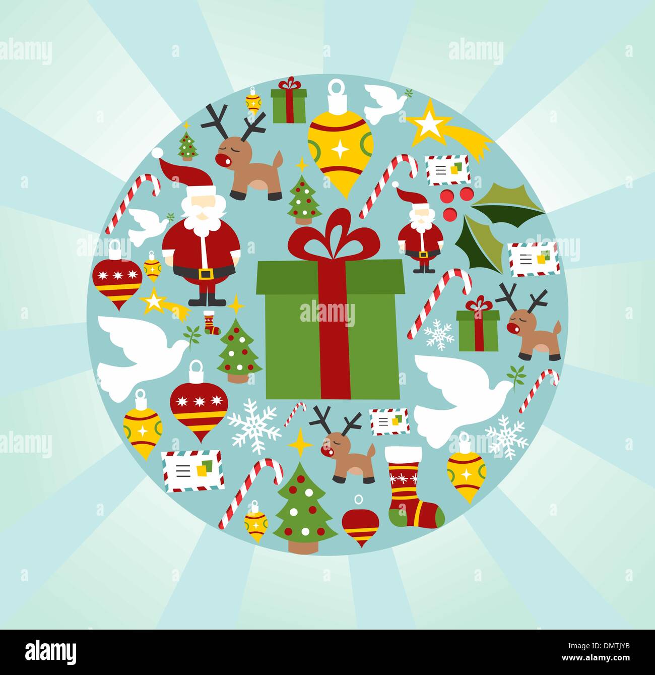 Christmas icon set in circle hi-res stock photography and images - Alamy