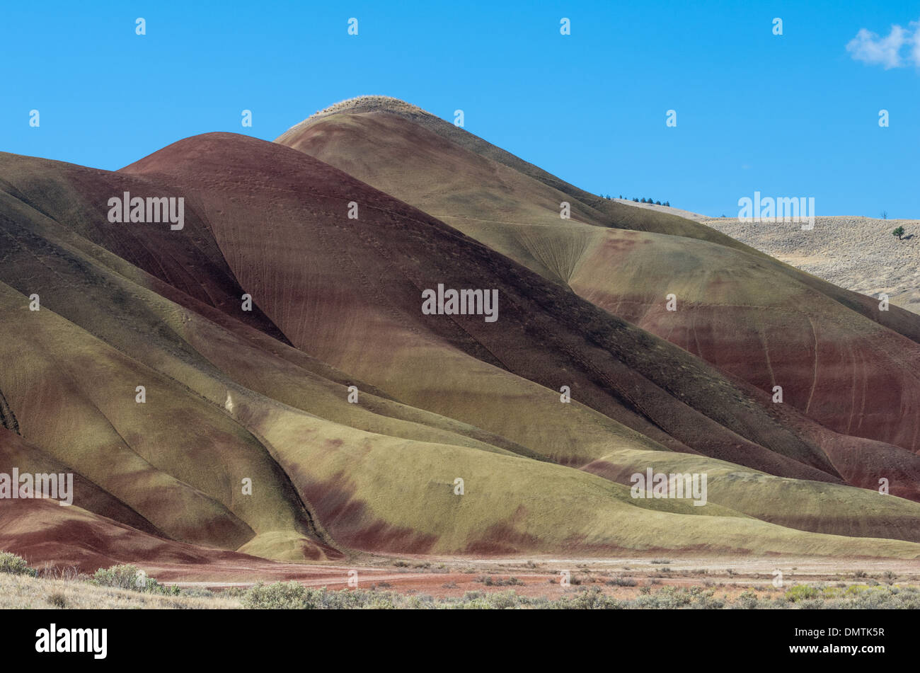 Layers of colored soil deposited by volcanic eruptions in the Painted ...