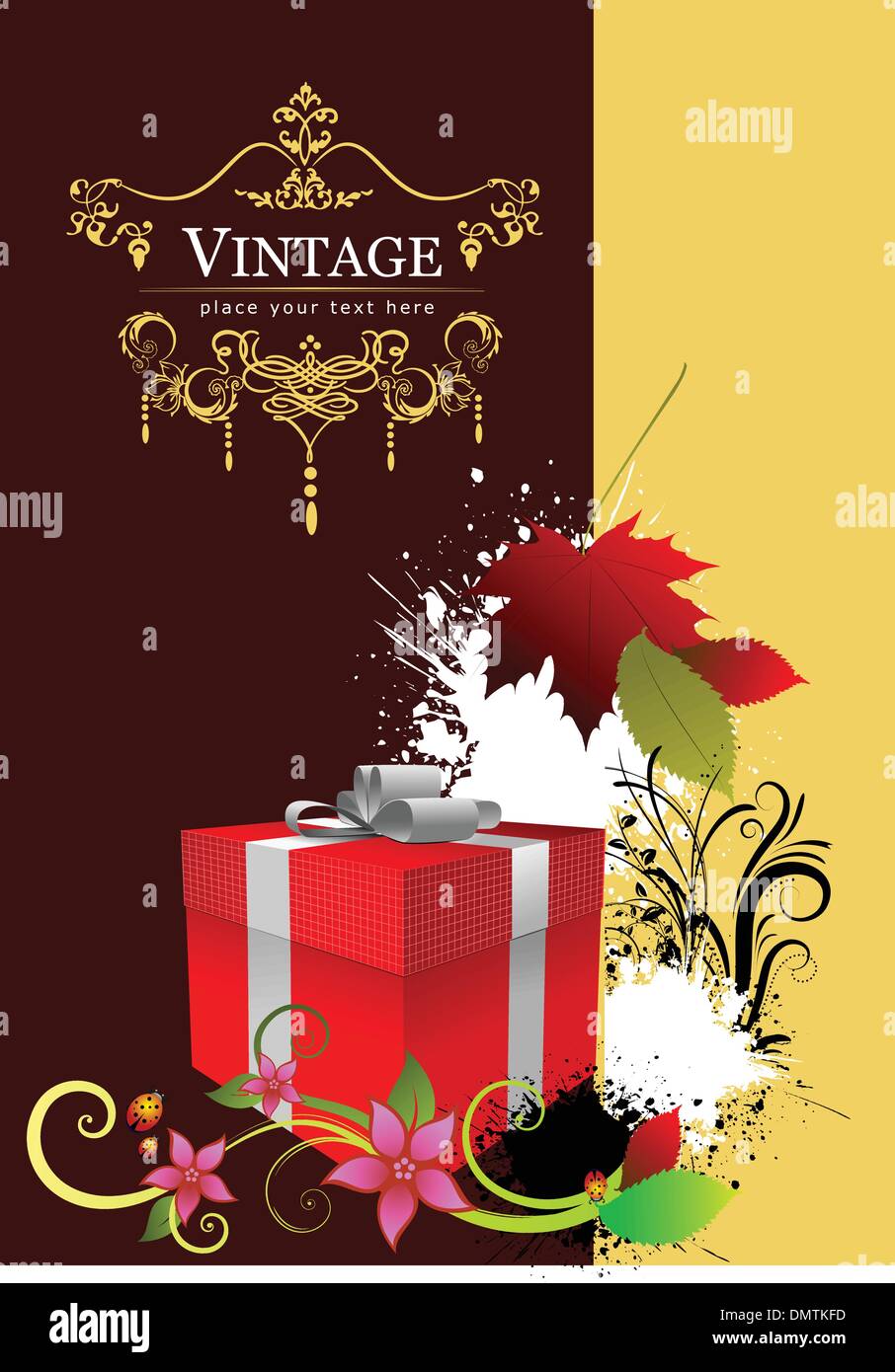 Gift box green plant Stock Vector Images - Alamy