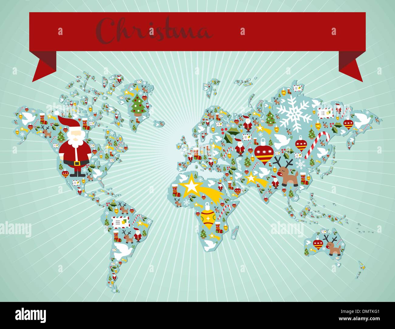 Christmas globe map concept Stock Vector Image & Art - Alamy
