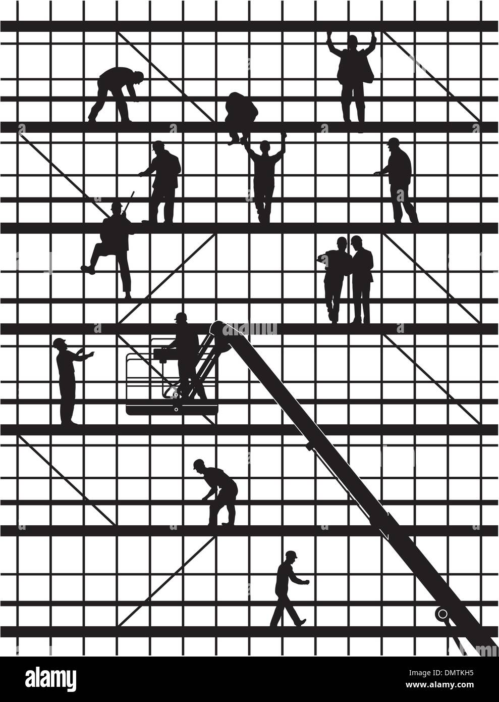 Steel framework construction site Stock Vector Images - Alamy