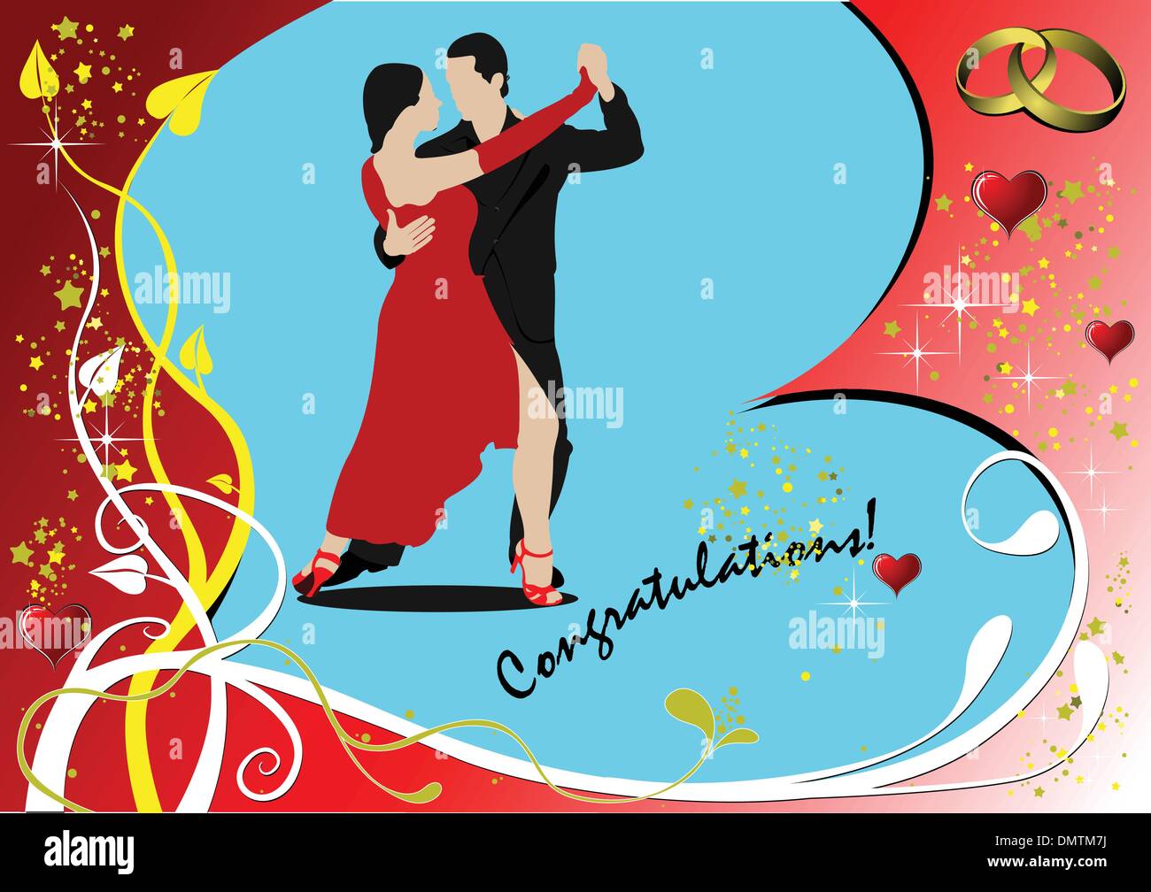 Valentine`s Day greeting card with tango dancing Stock Vector Image ...