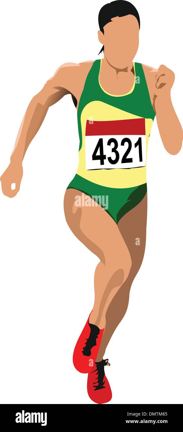 Long-distance runner. Short-distance runner. Vector illustration Stock ...