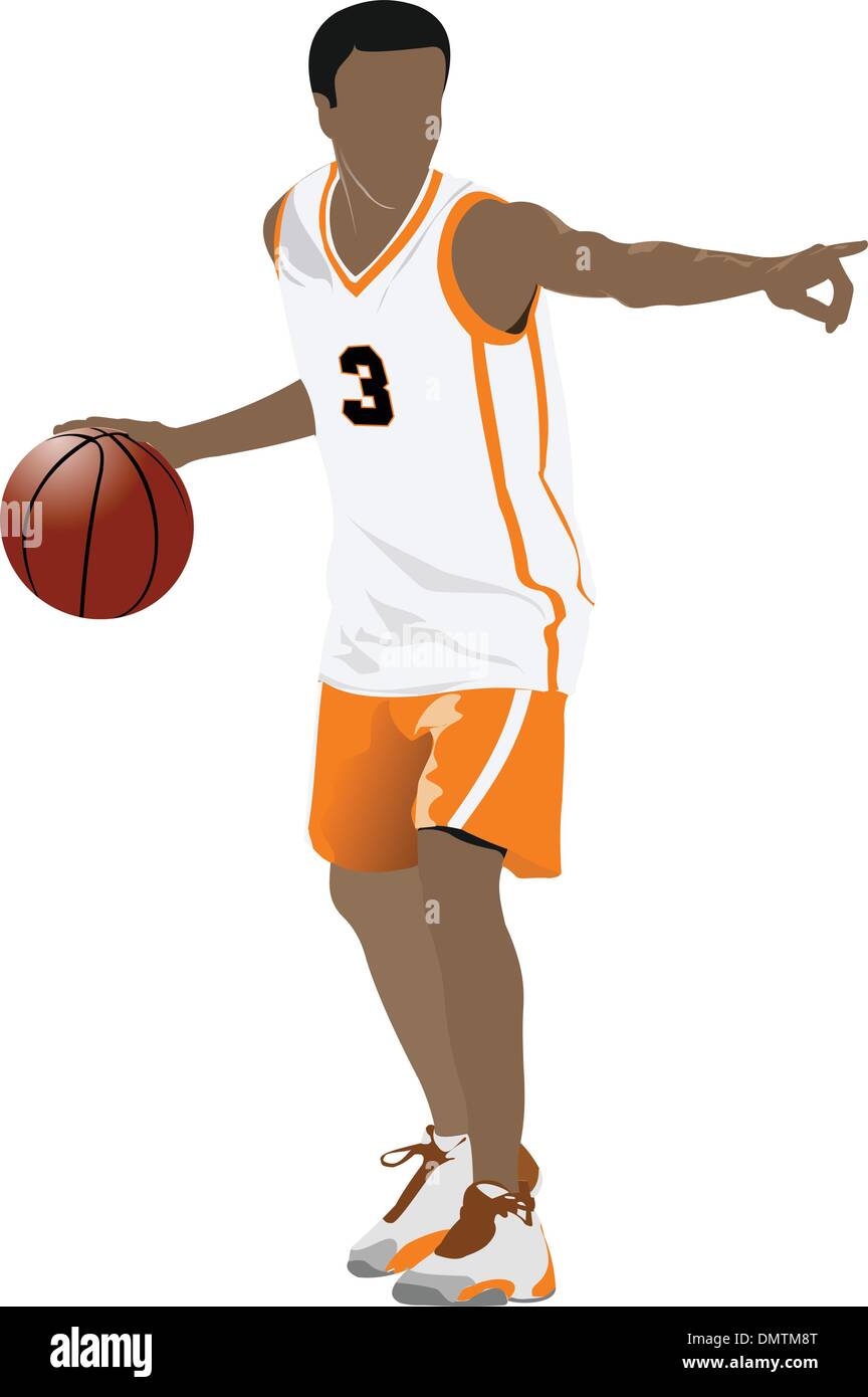 Basketball players. Colored Vector illustration for designers Stock ...