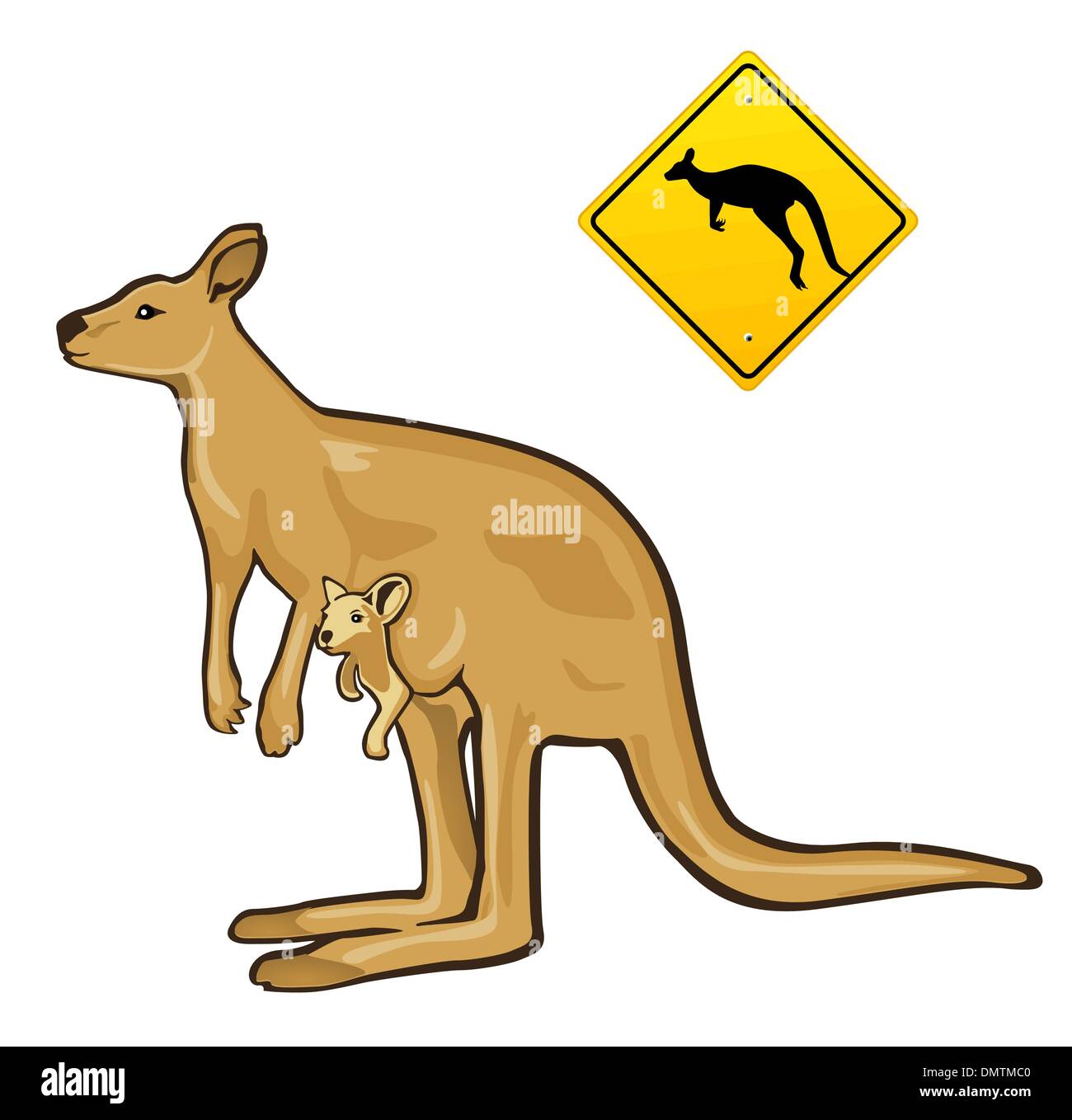 Kangaroo sign desert Cut Out Stock Images & Pictures - Alamy