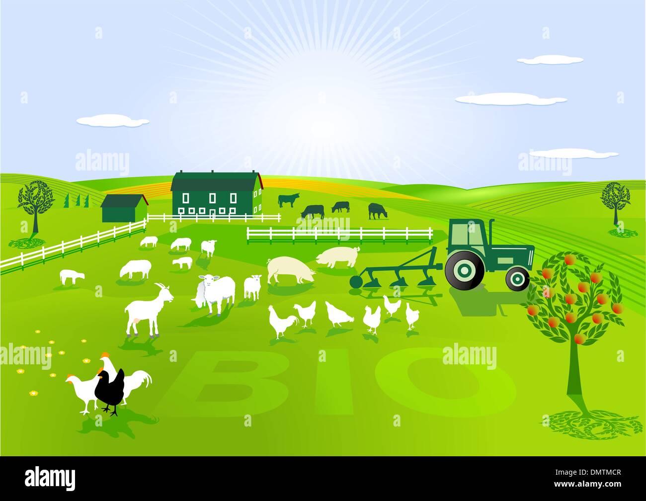 Landscape agriculture farming drawing hi-res stock photography and ...