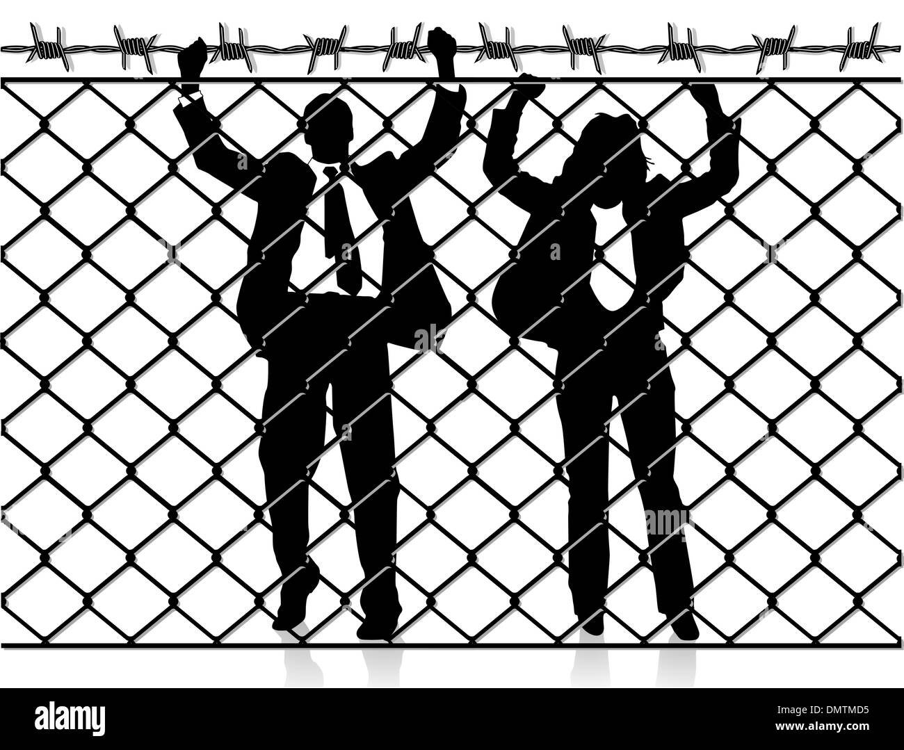 Fence with people Stock Vector Image & Art - Alamy