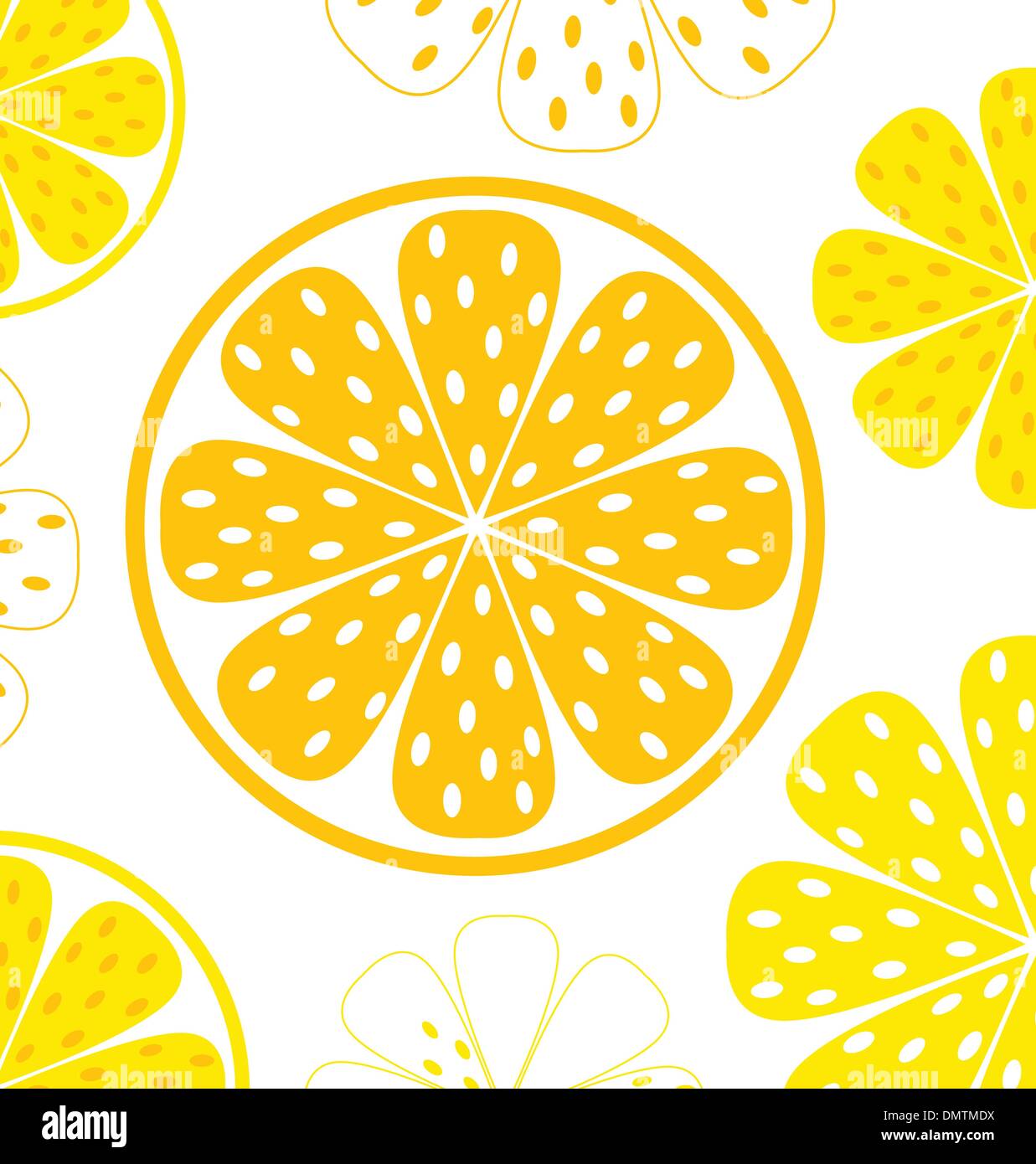 Lemon slices pattern or background - yellow & white Stock Vector Image ...
