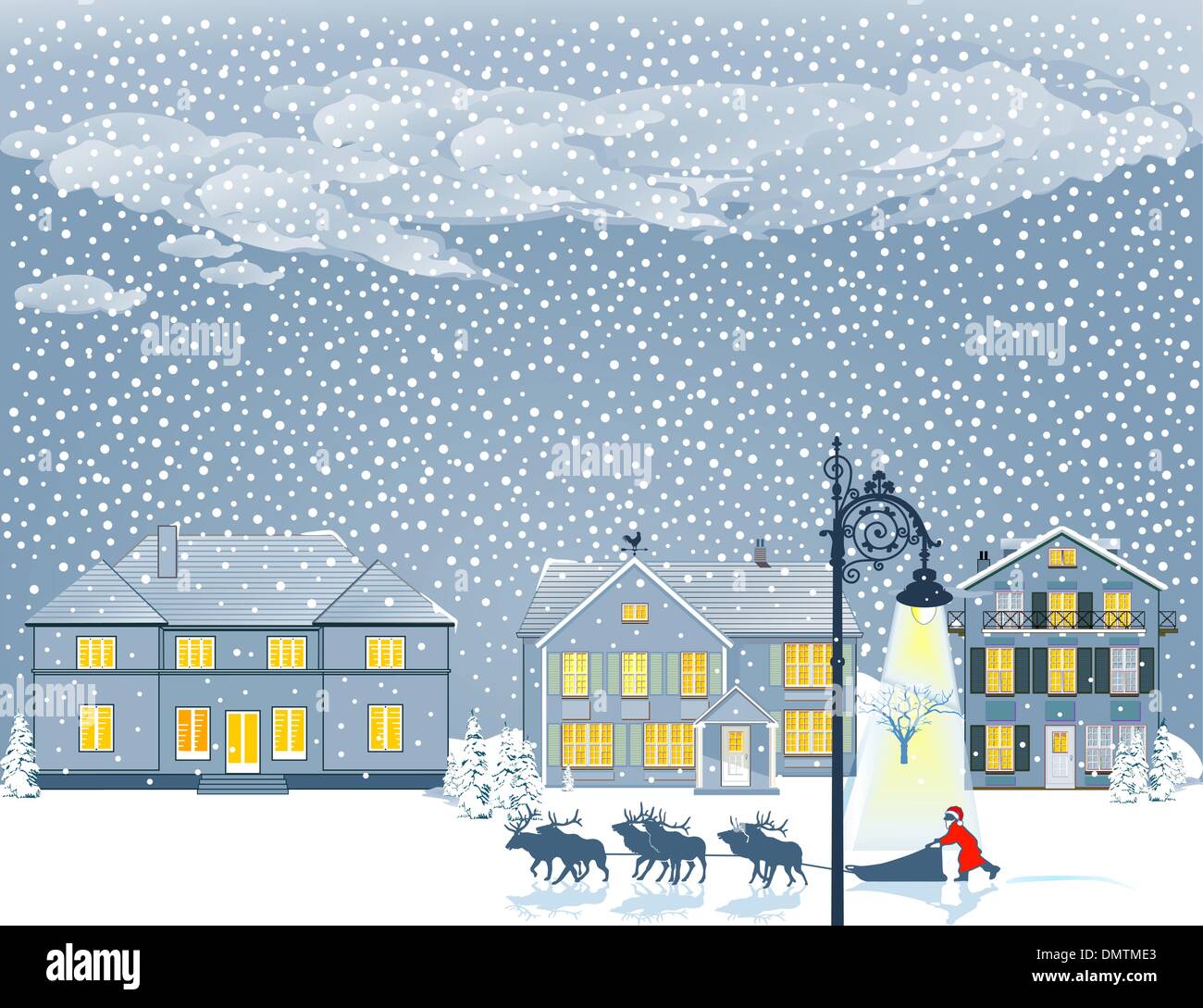 Christmas Eve in the snow Stock Vector Image & Art - Alamy