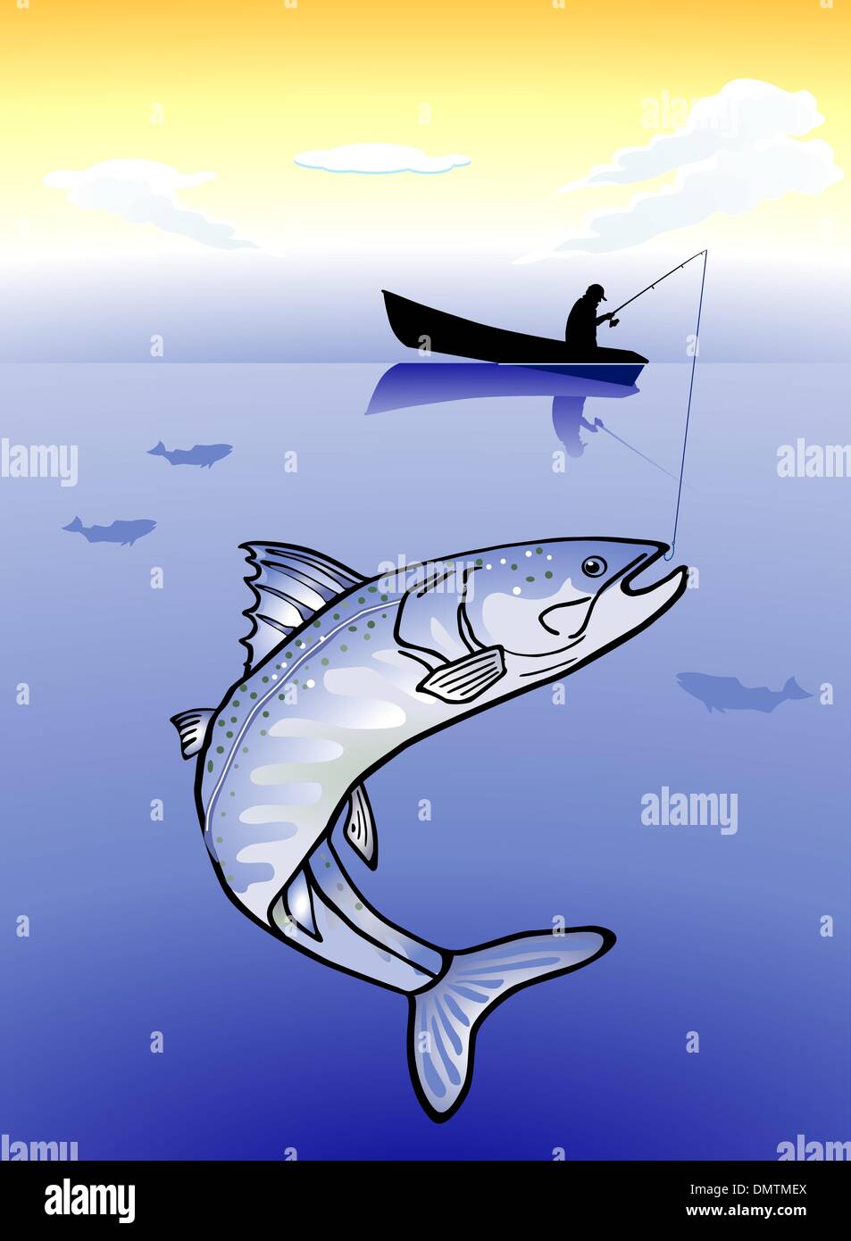 Very big fish Stock Vector Images - Alamy