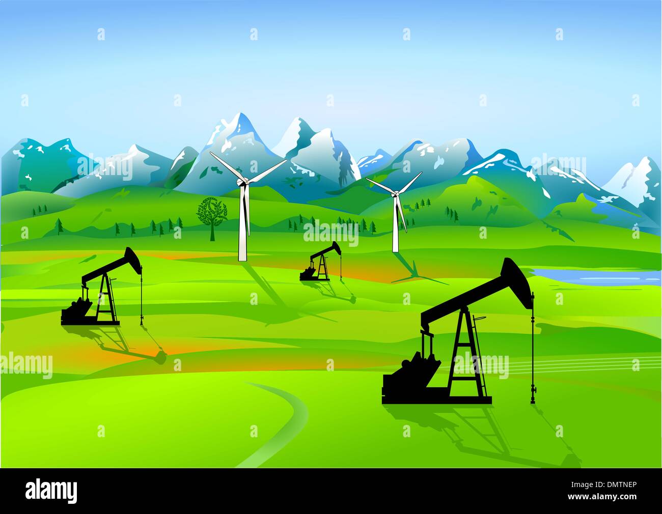 Oil production field Stock Vector Images - Alamy