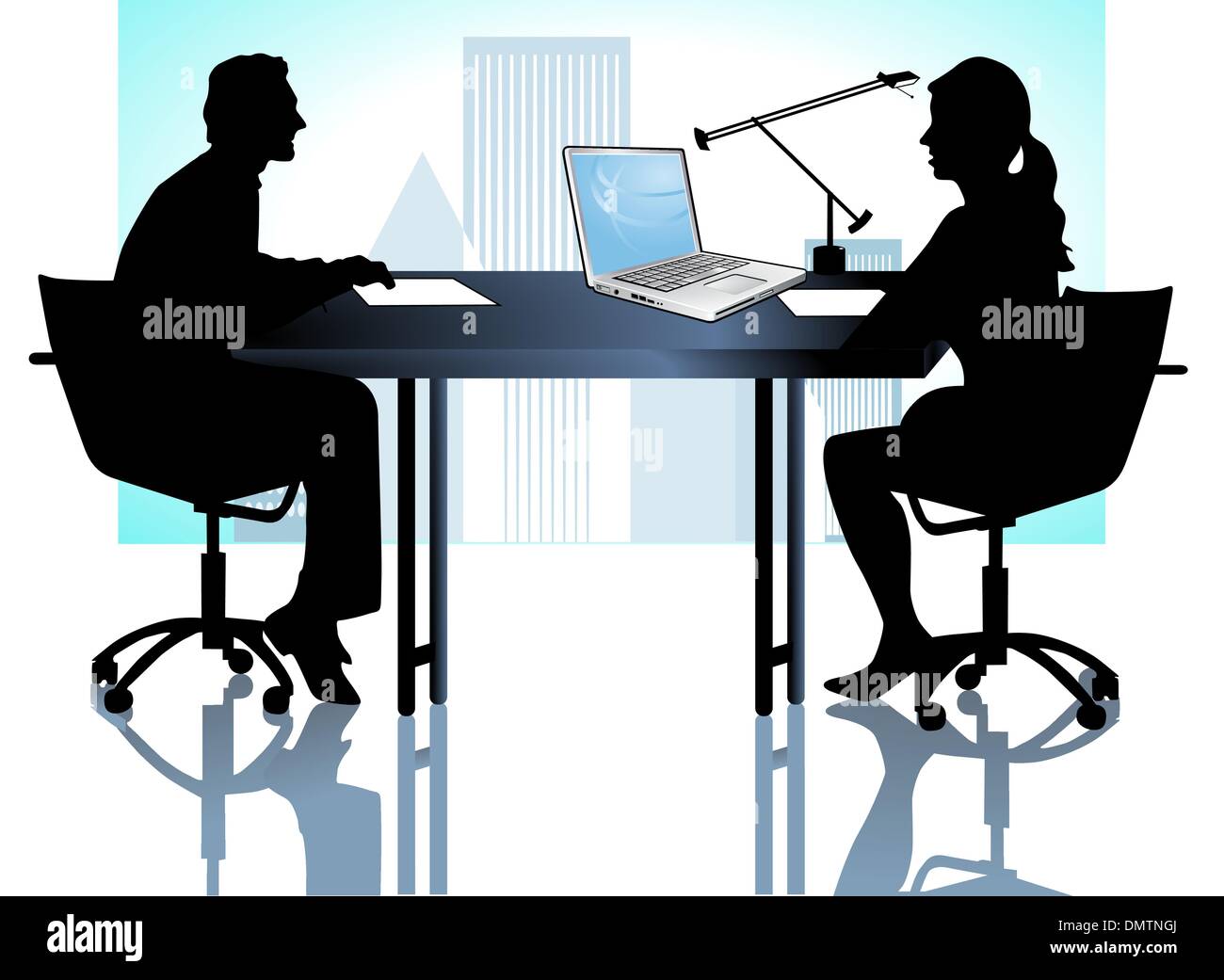 Computer and meeting Stock Vector Images - Alamy