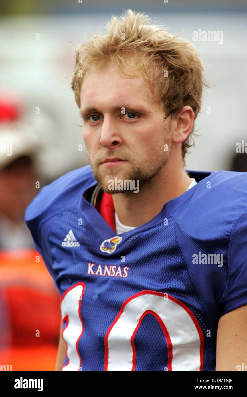 Kansas wide receiver Kerry Meier (10) before game action between the ...
