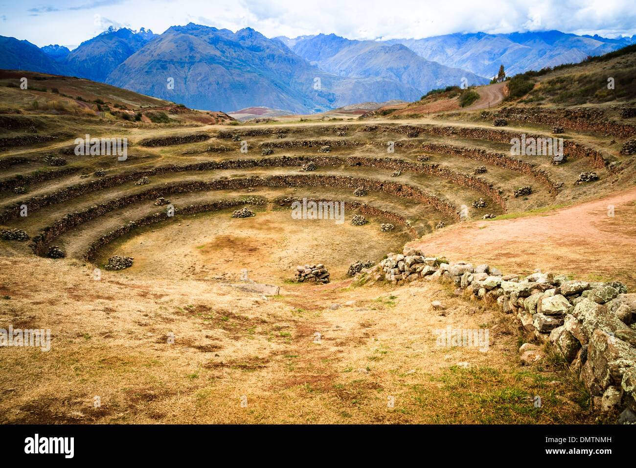 Ruins of Moray, Cusco, Peru, located near the city of Cusco. Presumably ...