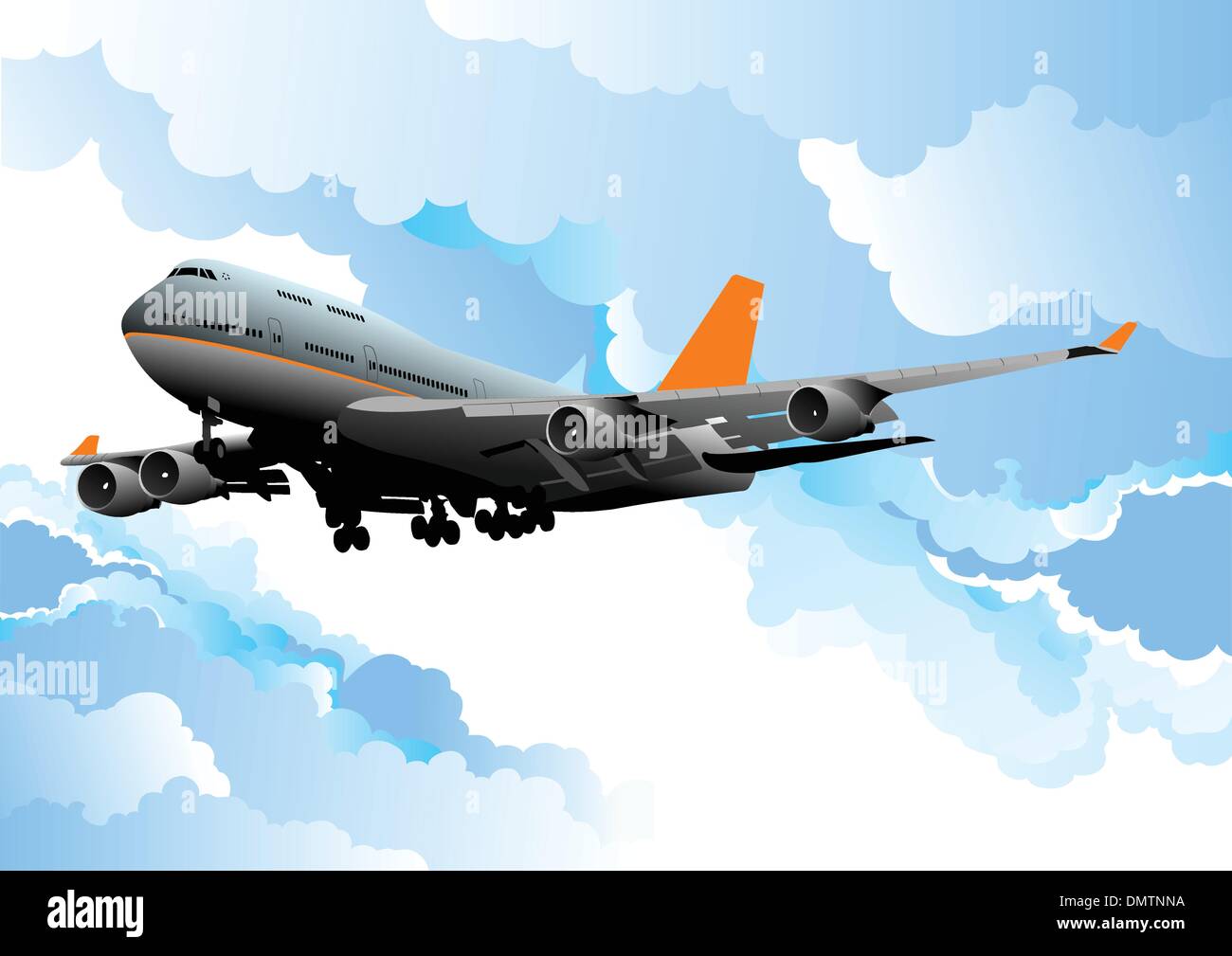 Passenger airplane. On the air. Vector illustration Stock Vector Image ...