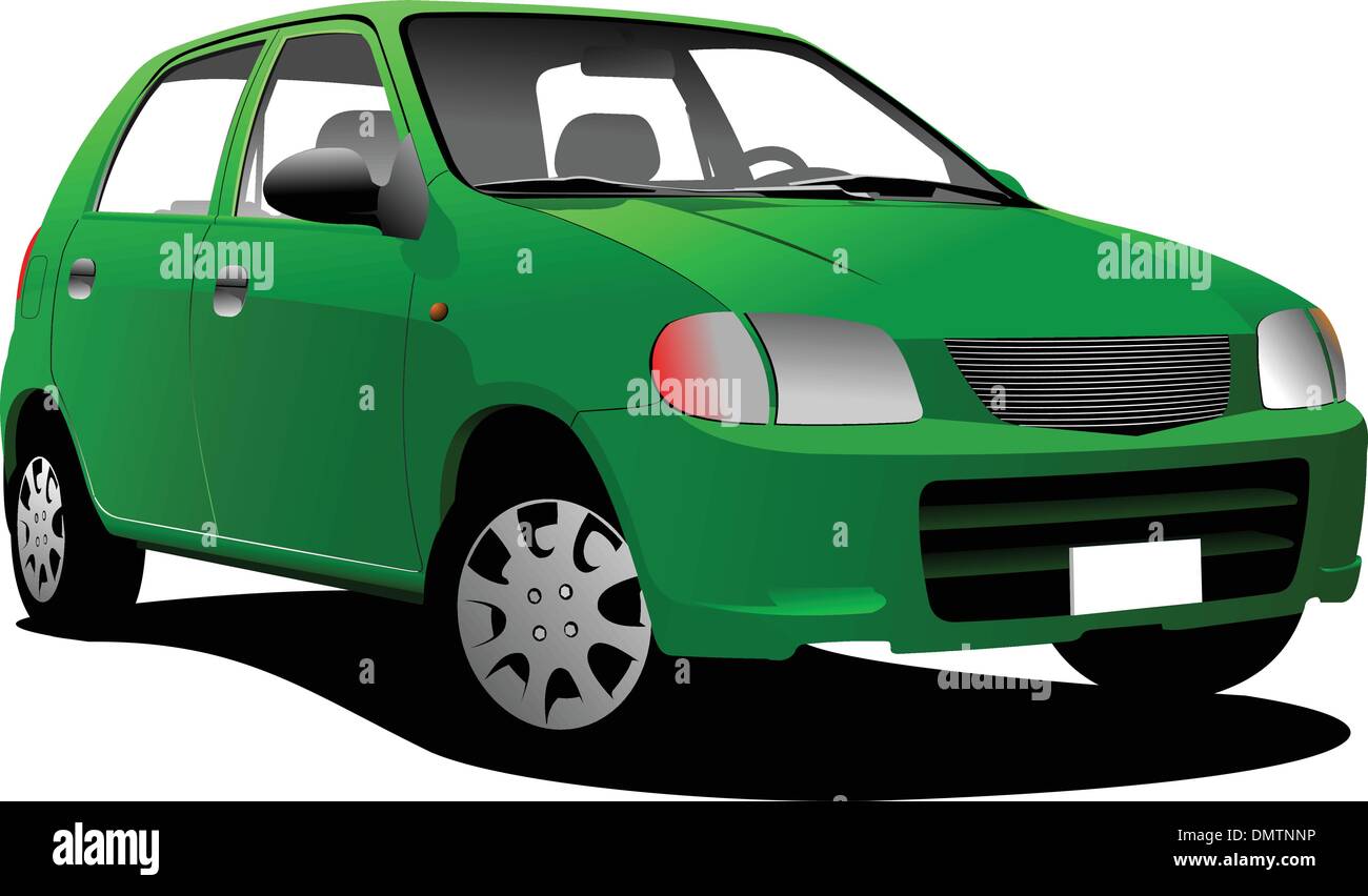 Green car vector vectors hi-res stock photography and images - Alamy