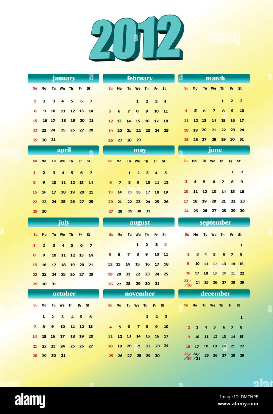 2012 vectors hi-res stock photography and images - Alamy