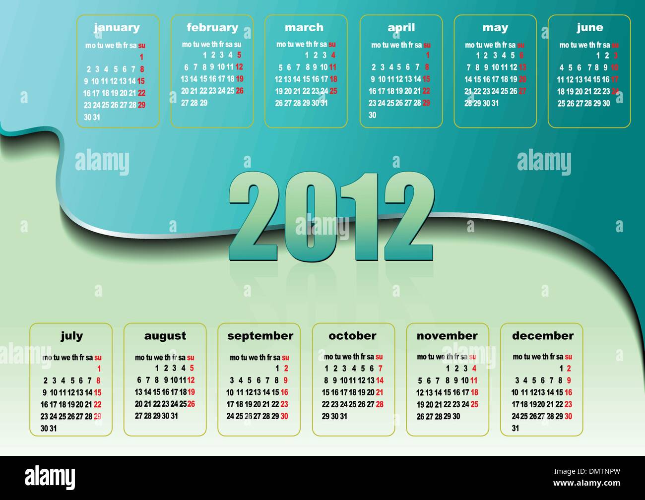 2012 calendar. Vector illustration Stock Vector Image & Art - Alamy