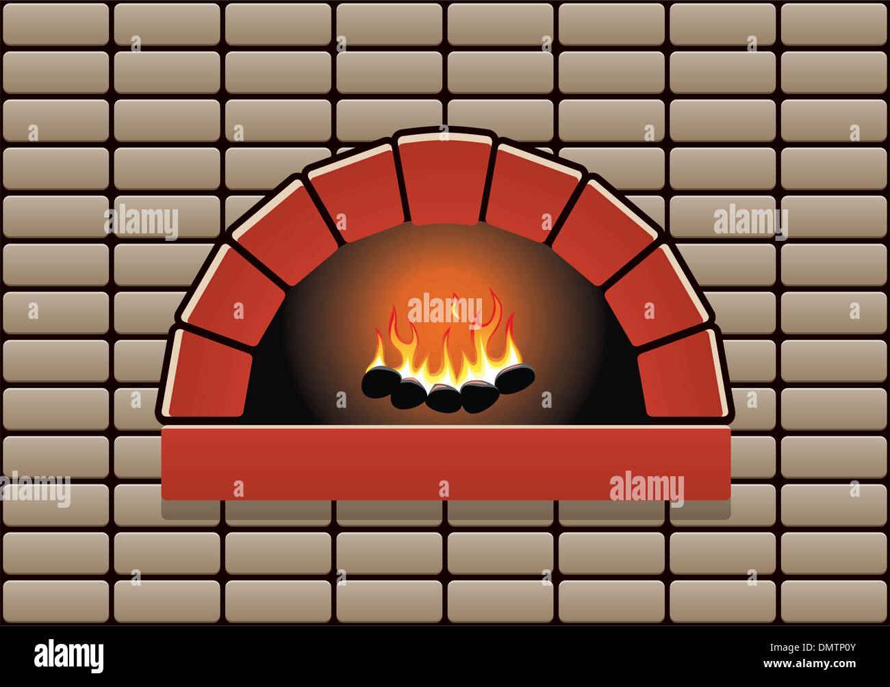 vector oven with burning fire Stock Vector Image & Art - Alamy